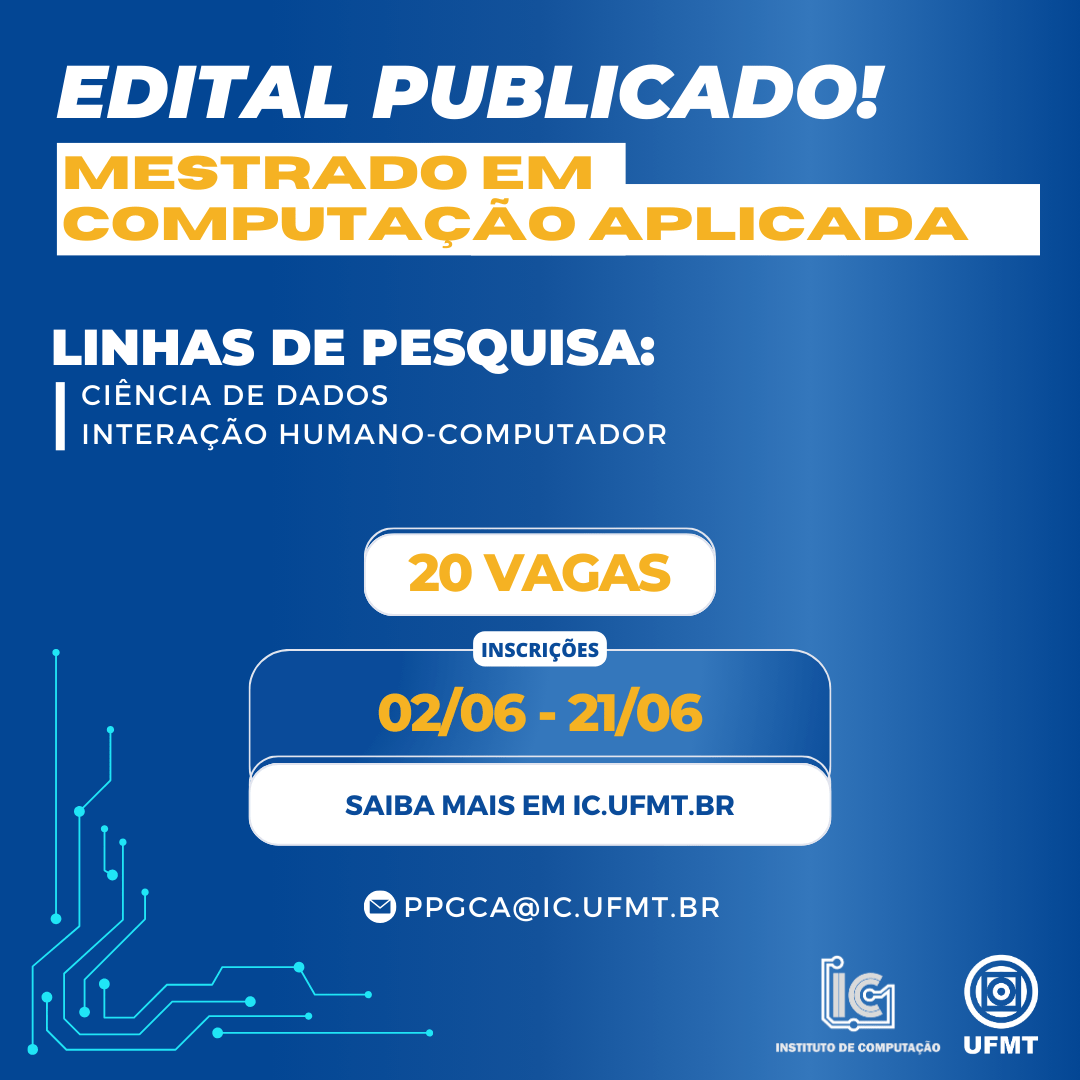 Edital Mestrado Em Computação Aplicada Instituto De Computação Ufmt